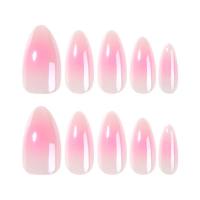 China Aurora Pink Ombre False Nails Glossy Pearl Long Almond Ombre Nails for sale