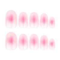 China Blush Pink Ombre Fake Nails Medium Oval French Ombre False Nails for sale