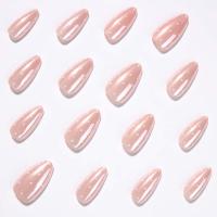 China White Polka Dot Pattern Press On Nails Long Oval Gentle Korean Style for sale
