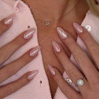 China White Polka Dot Pattern Press On Nails Long Oval Gentle Korean Style for sale