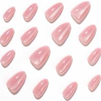 China Oval Cat Eyes Press On Nails Shimmer Glossy Reusable Tips Pink Fake Nails for sale
