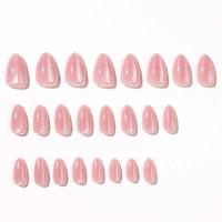 China Oval Cat Eyes Press On Nails Shimmer Glossy Reusable Tips Pink Fake Nails for sale