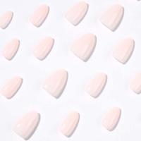 China Milk Pink Solid Color Fake Nails 24pcs Glossy Press On Nails ABS for sale