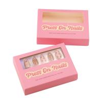 China Premium Custom Press On Nail Packaging Box With Window Display for sale