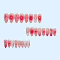 China Pink Sakura 3D Press On Nails Ombre Gradient Pearl Starfish For Summer Manicure for sale