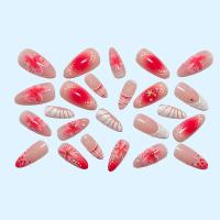 China Pink Sakura 3D Press On Nails Ombre Gradient Pearl Starfish For Summer Manicure for sale