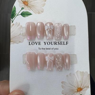 China Trendy Style High Quality Handmade Press On Nails Long Lasting Wear for sale