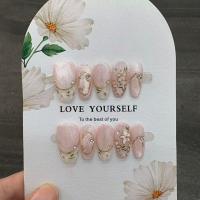 China Reusable Flower Design Handmade Press On Nails Almond Shape for sale