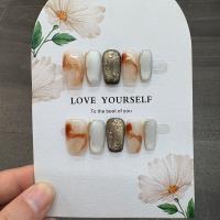 China Reusable Flower Design Handmade Press On Nails Almond Shape for sale