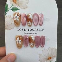 China Summer Beach Water Drop Handmade Press On Nails Custom Design for sale