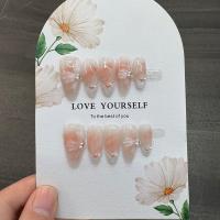 China Summer Beach Water Drop Handmade Press On Nails Custom Design for sale