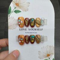 China Summer Beach Water Drop Handmade Press On Nails Custom Design for sale