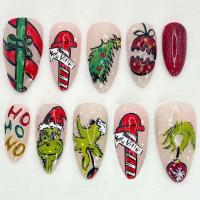 China Wholesale Christmas Tree Holiday Press On Nails Decorative False Nails for sale