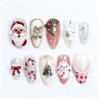 China Wholesale Christmas Tree Holiday Press On Nails Decorative False Nails for sale