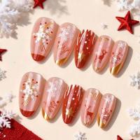 China Wholesale Christmas Almond Holiday Press On Nails Private Label Service for sale