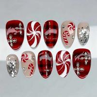 China Medium Wholesale Christmas Holiday Press On Nails Almond Long lasting for sale