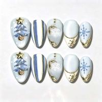 China Medium Wholesale Christmas Holiday Press On Nails Almond Long lasting for sale