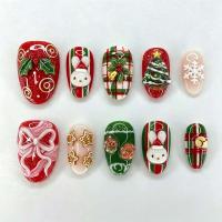China Medium Wholesale Christmas Holiday Press On Nails Almond Long lasting for sale