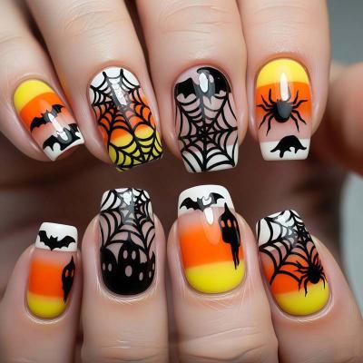China Halloween Holiday Press On Nails Reusable Fake Nail Hypoallergenic Wear for sale
