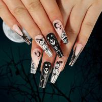 China Wholesale Halloween Holiday Press On Nails Ghost Pumpkin Spider Web Design OEM for sale