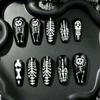 China Wholesale Halloween Holiday Press On Nails Spooky Pumpkin Ghost Design Party for sale
