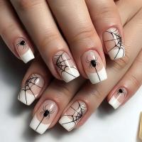 China Wholesale Halloween Holiday Press On Nails Spooky Pumpkin Ghost Design Party for sale