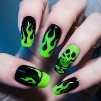 China Private Label Wholesale Halloween Holiday False Nails Short Coffin Spooky for sale