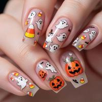 China Halloween Holiday False Nails Wholesale Dark Pumpkin Pattern For Salon Supply for sale