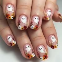 China Halloween Spooky Holiday Press On Nails Wholesale Ghost Pumpkin Spider Web for sale