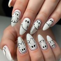 China Wholesale Gothic Halloween Fake Nails Skull Blood Drip Design Reusable for sale