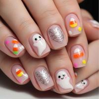 China Wholesale Gothic Halloween Fake Nails Skull Blood Drip Design Reusable for sale
