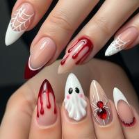 China Spooky Halloween Holiday Press On Nails Bulk Wholesale Dark Witch Design for sale