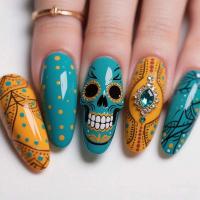 China Halloween Wholesale holiday Press On Nails Spider Ghost Pumpkin Skeleton Short for sale