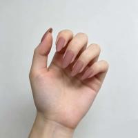 China Promotional Wholesale Solid Color False Nails Matte Grey Pink Reusable for sale