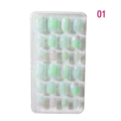 China Kids Press On Nails 24Pcs Cute Cartoon Short Art Decoration for sale
