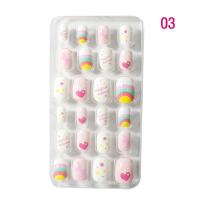 China Kids Press On Nails 24Pcs Cute Cartoon Short Art Decoration for sale