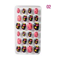 China Kids Press On Nails 24Pcs Cute Cartoon Short Art Decoration for sale