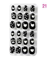 China 24Pcs Short Kids False Nail Gift Children Nail Art Decoration for sale