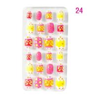 China 24Pcs Short Kids False Nail Gift Children Nail Art Decoration for sale