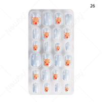 China 24Pcs Cute Cartoon Kids Press On Nails Safe for Girls Party Gift for sale