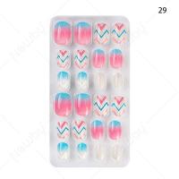 China 24Pcs Cute Cartoon Kids Press On Nails Safe for Girls Party Gift for sale