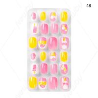 China Kids False Nail Tips Safe ABS Wearable Fake Nails for Girls Party Gift Children for sale