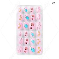 China Kids False Nail Tips Safe ABS Wearable Fake Nails for Girls Party Gift Children for sale