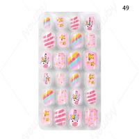 China Kids False Nail Tips Safe ABS Wearable Fake Nails for Girls Party Gift Children for sale