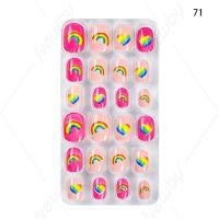 China 24Pcs Cute Cartoon Kids Press On Nails Safe ABS For Girls Party Gift Children for sale