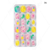 China 24Pcs Cute Cartoon Kids Press On Nails Safe ABS For Girls Party Gift Children for sale