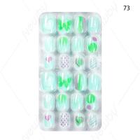 China 24Pcs Cute Cartoon Kids Press On Nails Safe ABS For Girls Party Gift Children for sale