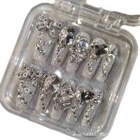 China Bulk Handmade False Nails Crystal Ornament Glam Bridal Design for sale