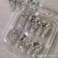 China Bulk Handmade False Nails Crystal Ornament Glam Bridal Design for sale
