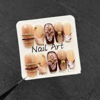China Handmade Press On Nails Wholesale Long Square Coffee Gradient Flower Zebra Fake Nails for sale